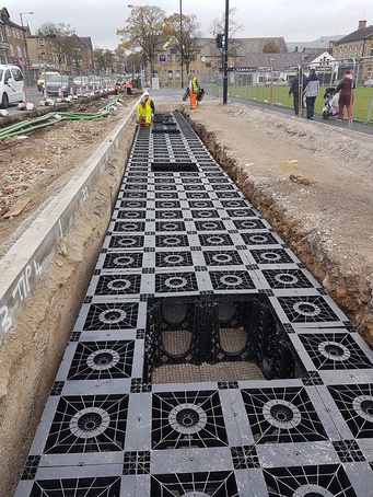 SuDS tree pit solution for town centre alterations | GreenBlue Urban ...