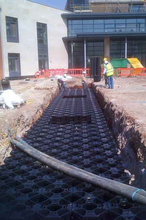 StrataCell tree root cells for hospital tree planting | GreenBlue Urban ...