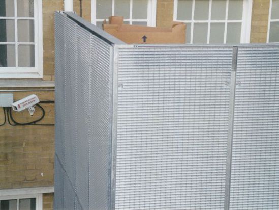 Louvre galvanised steel mesh gratings for screening | Elefant Gratings ...