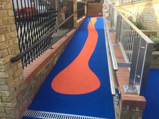Decorative and safe rubber pathway for charity entrance | DCM Surfaces ...