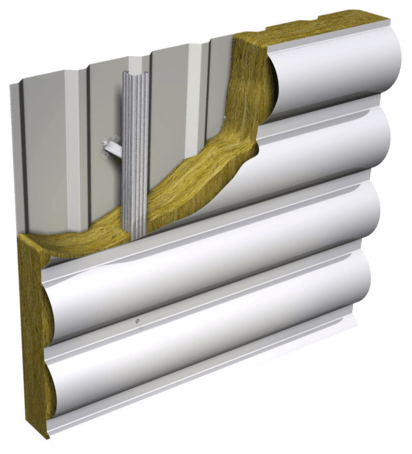 Elite System 60 horizontal cladding, half round profile | Euroclad ...