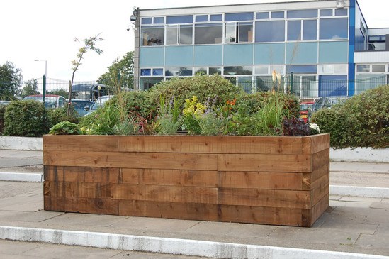 Softwood sleeper planters | Branson Leisure | ESI External Works