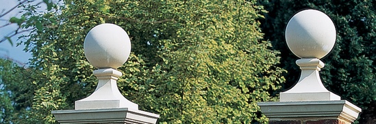 13" Ball and Collared Base cast stone finial | Haddonstone | ESI ...