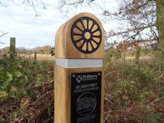 Train-themed signage for Alban Way cycle path | Fitzpatrick Woolmer ...