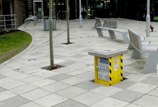 Retractable service units at Exeter University | Pop Up Power Supplies ...