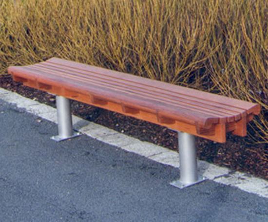 SCROLL hardwood bench with stainless steel base | Factory Furniture ...