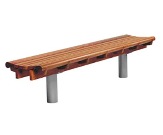 SCROLL hardwood bench with stainless steel base | Factory Furniture ...