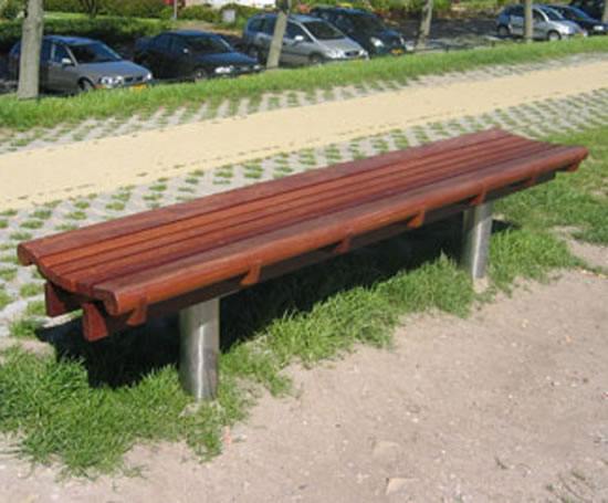 SCROLL hardwood bench with stainless steel base | Factory Furniture ...