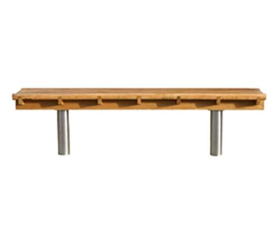 SCROLL hardwood bench with stainless steel base | Factory Furniture ...