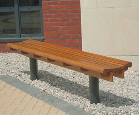 SCROLL hardwood bench with stainless steel base | Factory Furniture ...