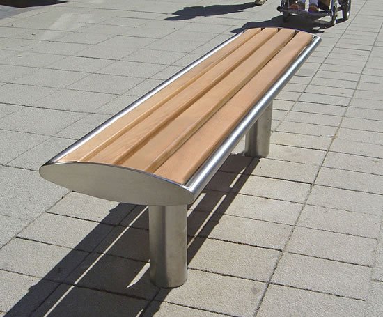 Zenith® stainless steel and timber bench | Furnitubes | ESI External Works