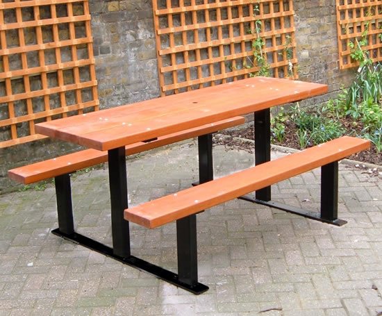 Beaufort hardwood and galvanised steel picnic table | Neptune Street ...