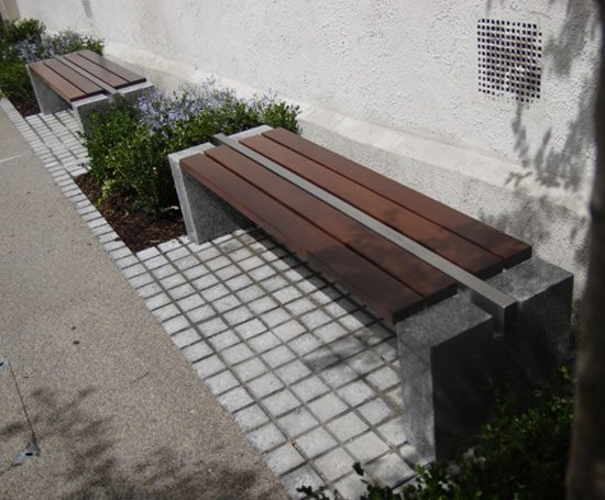 s83 - cut granite, 316 stainless steel and timber bench | Omos | ESI ...