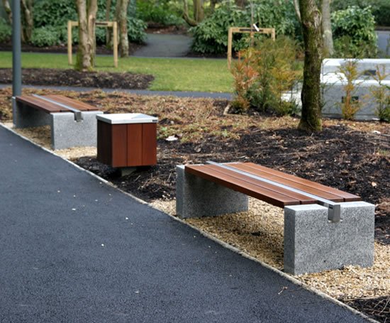 s83 - cut granite, 316 stainless steel and timber bench | Omos | ESI ...