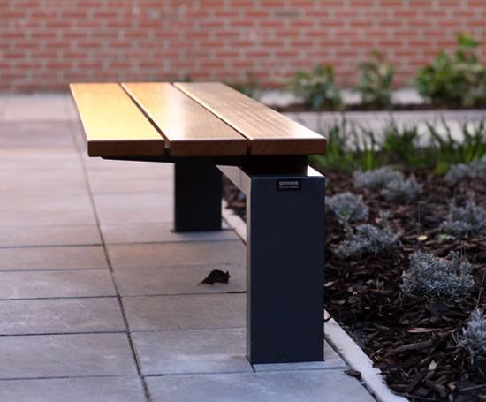 s96w - galvanised steel and timber bench | Omos | ESI External Works