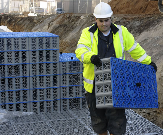 Polystorm Xtra geocellular system for high traffick area | Polypipe ...