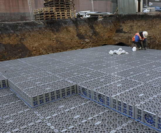 Polystorm Xtra geocellular system for high traffick area | Polypipe ...