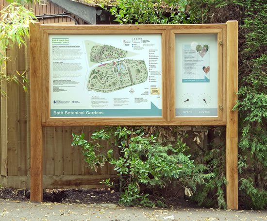 Solid oak outdoor timber display cases | Shelley Signs | ESI External Works