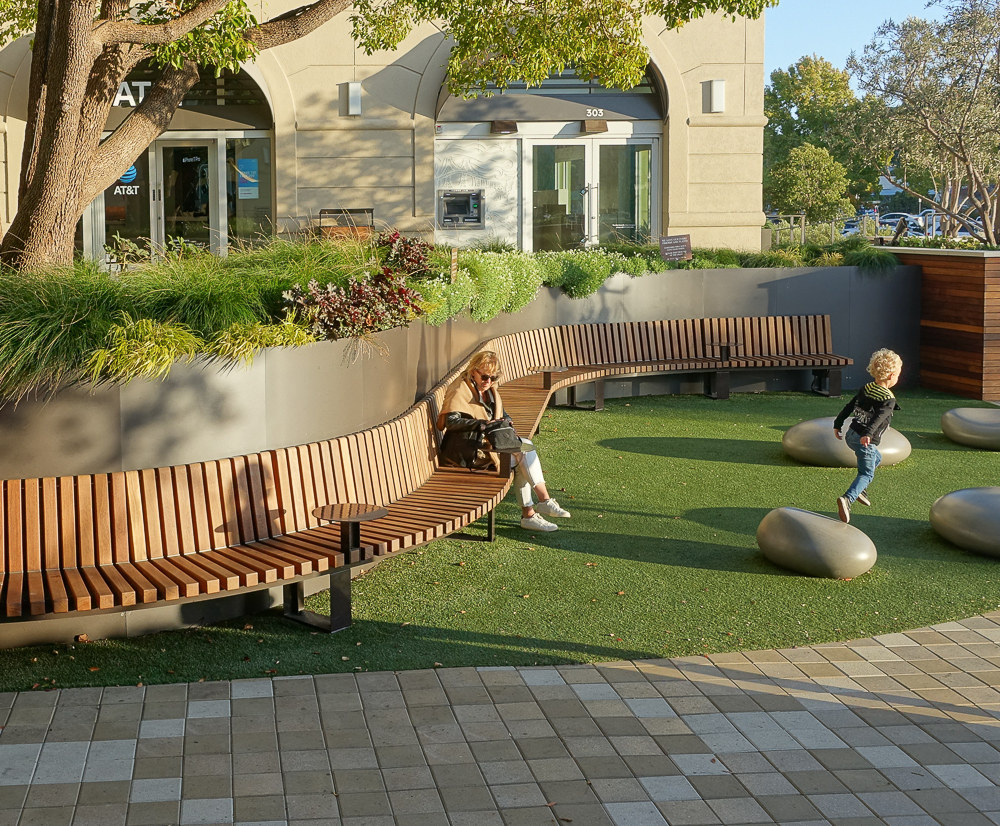 Solid Curved Benches | Streetlife | ESI External Works