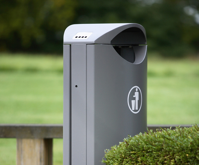 s16.2 contemporary steel litter bin with ashtray | Omos | ESI External ...