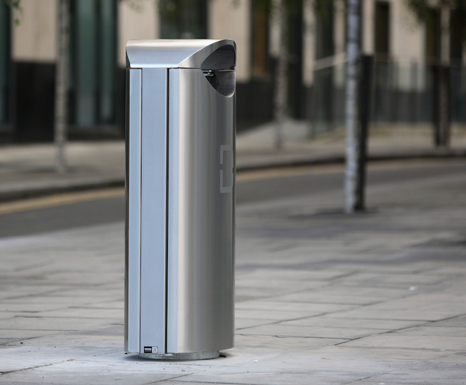 Stainless steel bins for Dublin Docklands business area | Omos | ESI ...