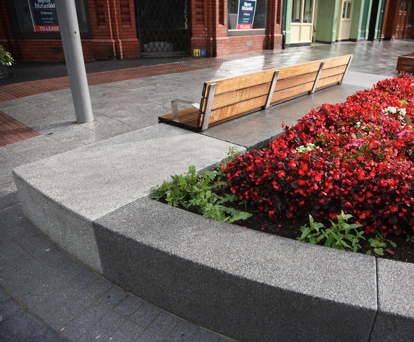 Bespoke concrete seating for Athlone town centre | Omos | ESI External ...