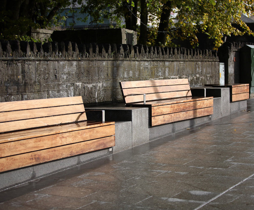 Bespoke concrete seating for Athlone town centre | Omos | ESI External ...