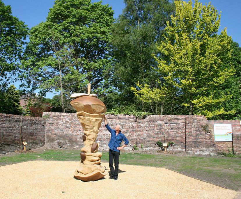 Apple Core timber play sculpture | GMJ Woodcarving | ESI External Works