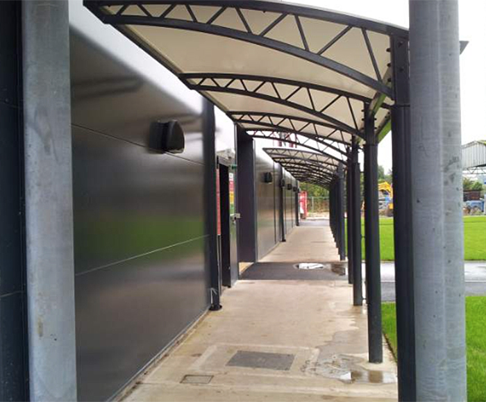 Oxford cantilever canopy shelter | Clovis Canopies | ESI External Works
