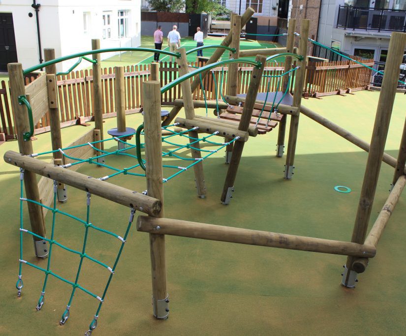 Timber climbing and play units for junior school | Setter Play | ESI ...