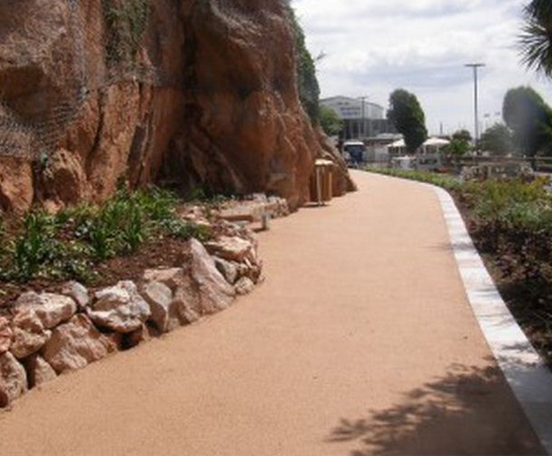 Natural stone surfacing course for cliffside pathway | NatraTex | ESI ...