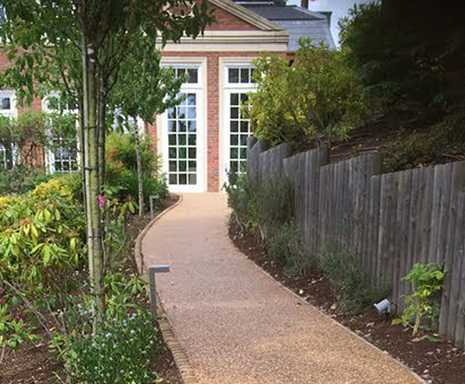 Porous pathway surfacing for private sports club | Addagrip Terraco ...