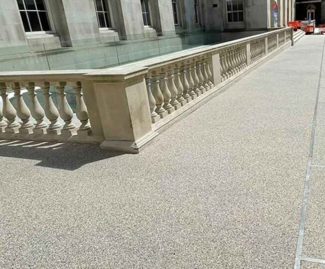 Resin bound permeable paving for university quadrangle | Addagrip ...