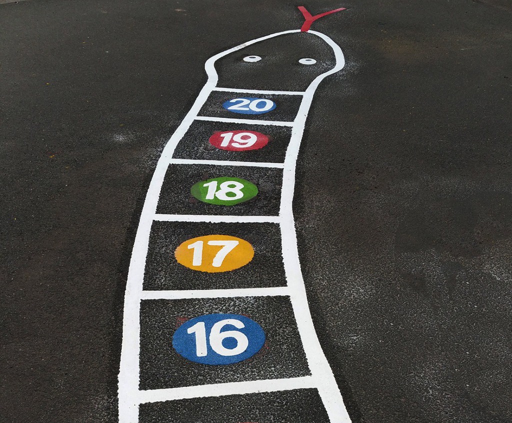 Colourful new playground markings for primary school | AMV Playground ...