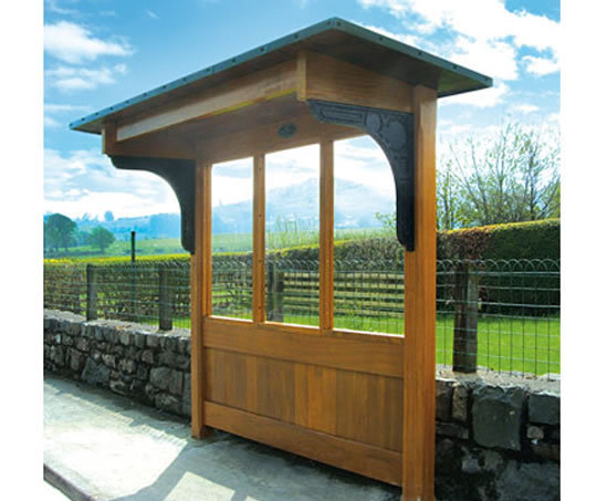 Open-fronted timber bus shelters with mono-pitch roof | Littlethorpe of ...