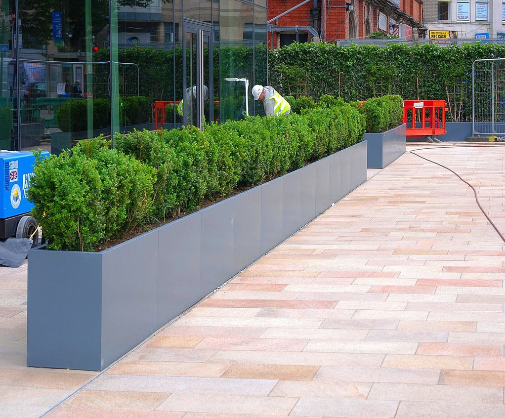Bespoke steel street planters, 10 Hammersmith Grove | IOTA | ESI ...