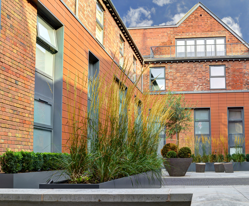 Planters for communal courtyard, residential development | IOTA | ESI ...