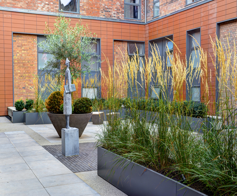 Planters for communal courtyard, residential development | IOTA | ESI ...