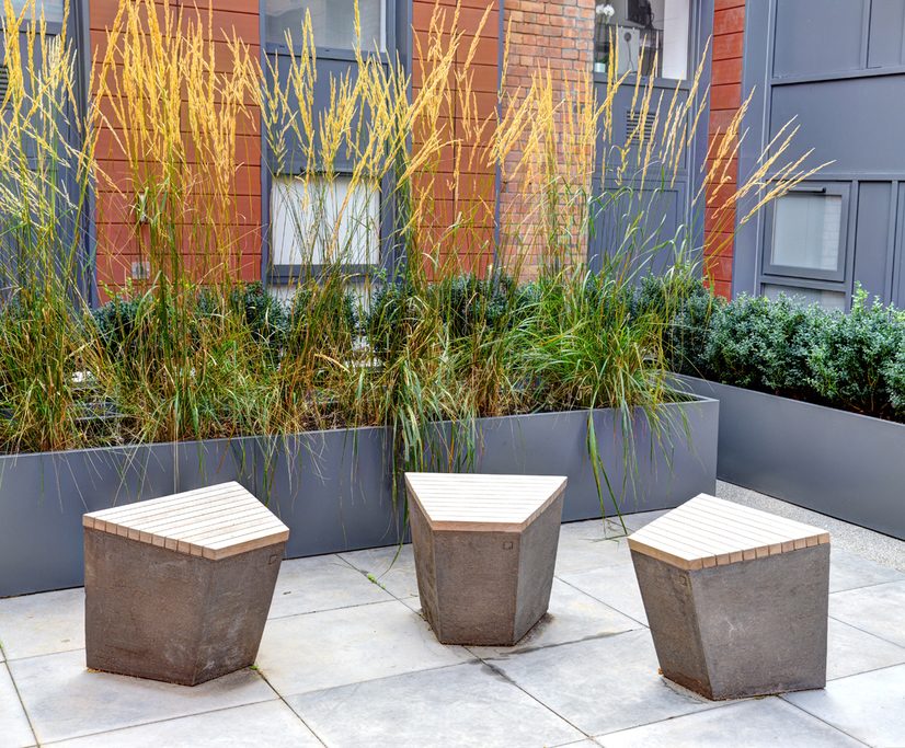 Planters for communal courtyard, residential development | IOTA | ESI ...