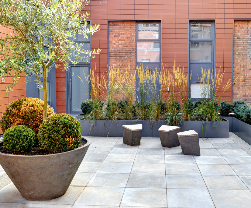 Planters for communal courtyard, residential development | IOTA | ESI ...
