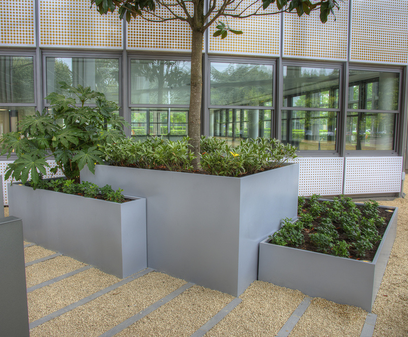 Interior bespoke steel planters for office refurbishment | IOTA | ESI ...