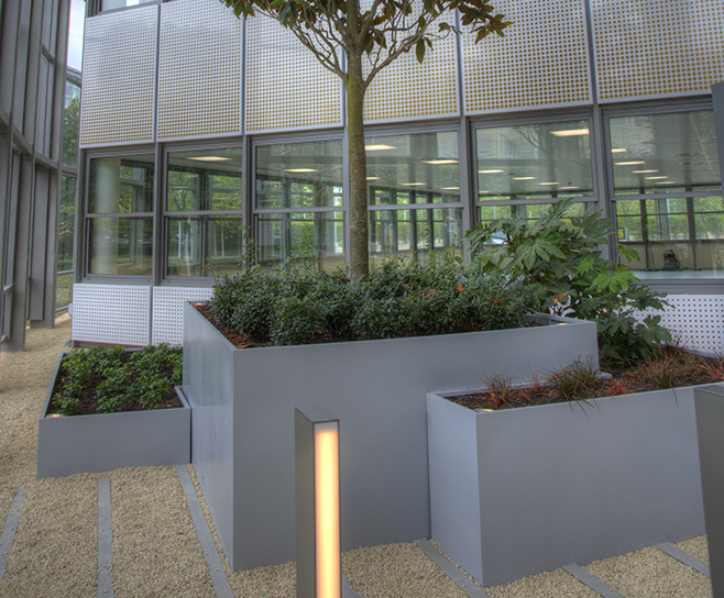 Interior bespoke steel planters for office refurbishment | IOTA | ESI ...