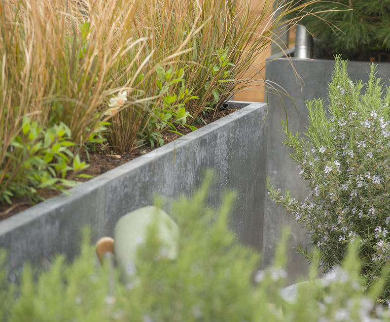 Bespoke zinc planters | IOTA | ESI External Works
