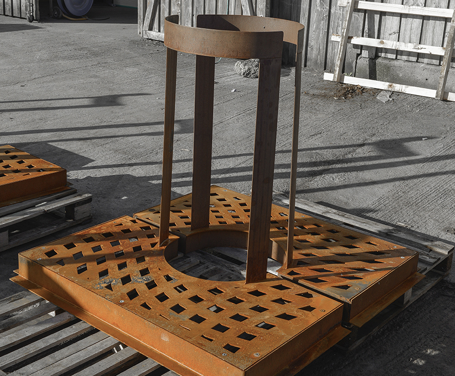 Corten steel tree guards | IOTA | ESI External Works