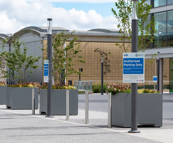 Movable zintec steel tree planters - University of Bath | IOTA | ESI ...
