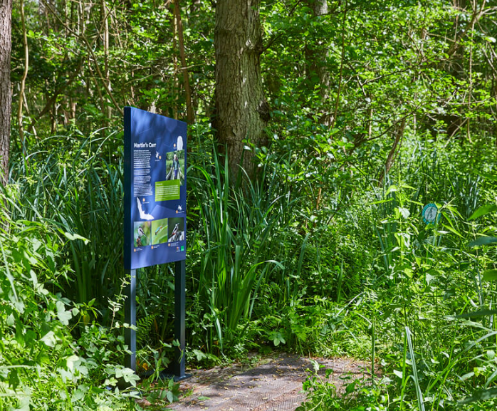 Bespoke weatherproof metal signage for wetland trail | Landmark | ESI ...