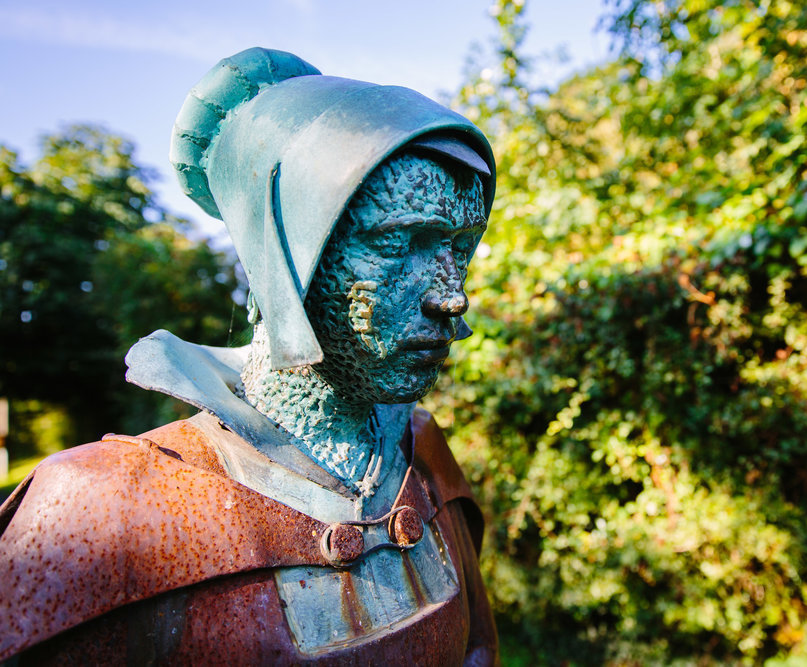 Corten steel and bronze Pendle Witch sculpture | DP Structures | ESI ...