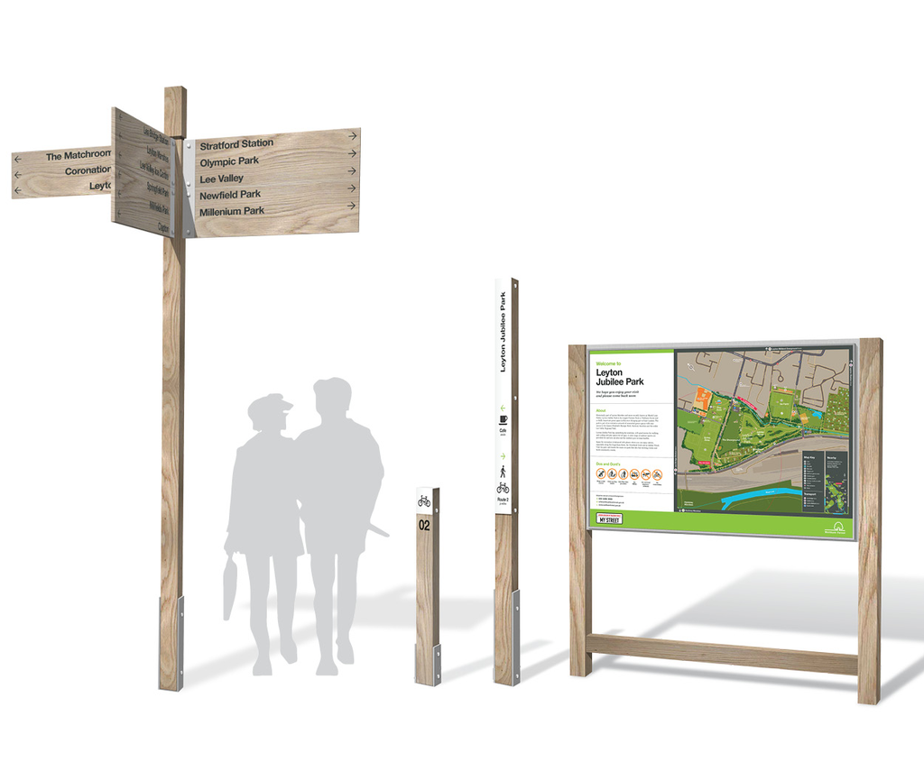 Timber route and destination markers - tim | fwdesign | ESI External Works