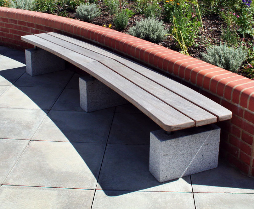 Sheldon Curved Timber Topped Bench - SBN321 | Langley Design Street ...
