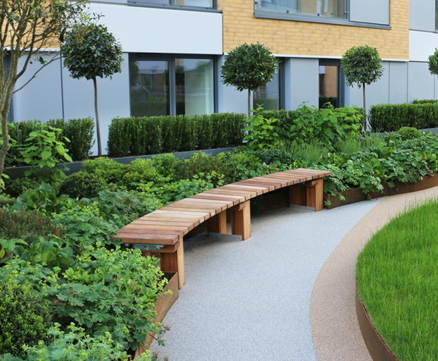 Bespoke Hardwood Spiral Bench for Community Garden | Langley Design ...